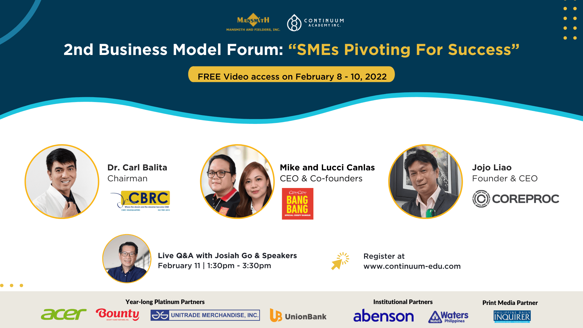 2nd Business Model Forum”SMEs Pivoting for Success” - Continuum Academy ...